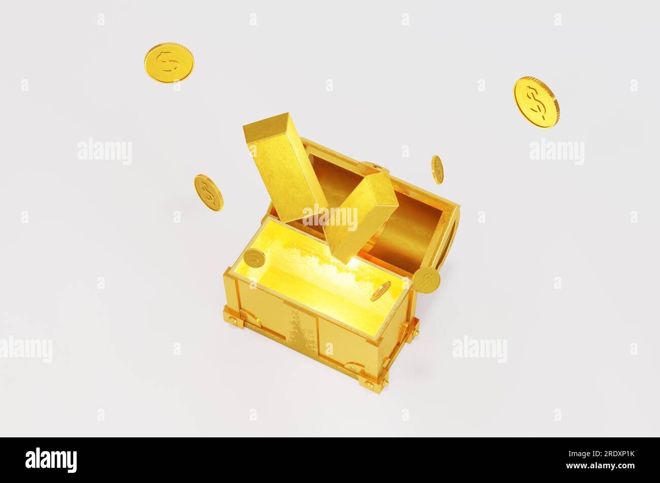 Surprise box money 3d Illustration ,wealth and Investment concept ...