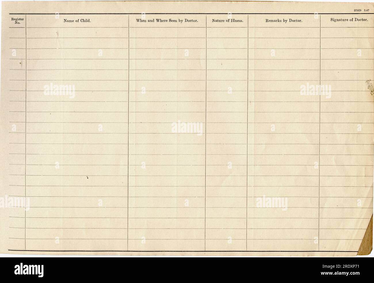 PAGE FROM REGISTER PROVIDED BY THE AUSTRALIAN CHILD WELFARE DEPT TO BE ...