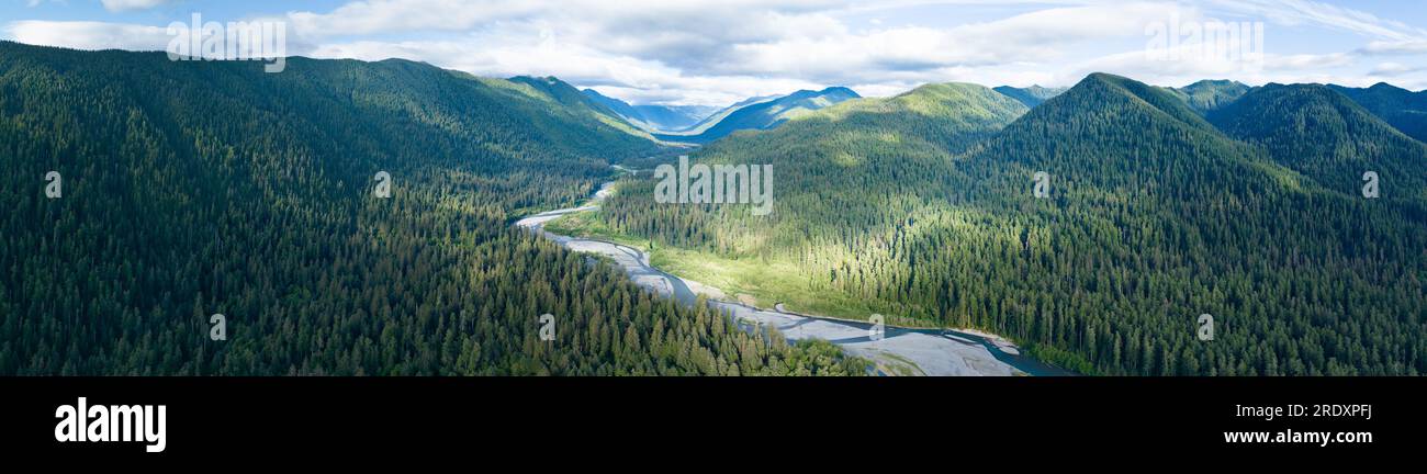 Located on the rugged Olympic Peninsula, the scenic Hoh river flows ...