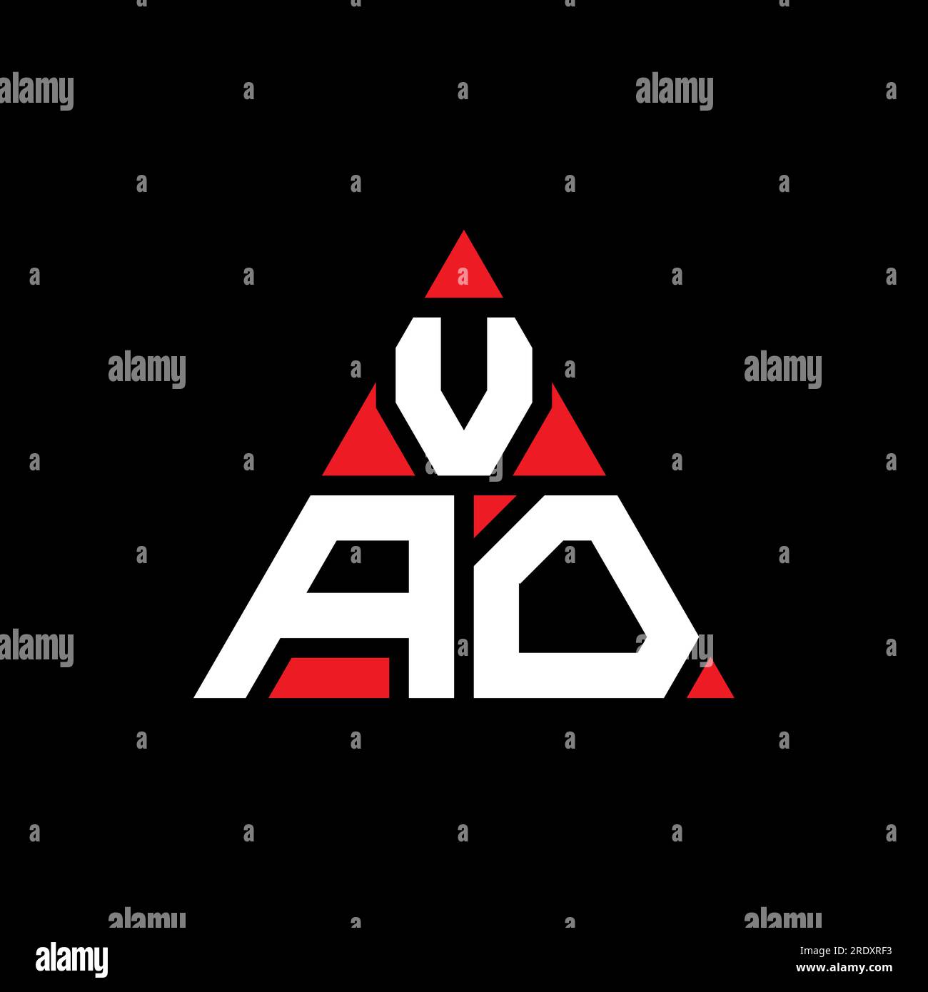 VAO triangle letter logo design with triangle shape. VAO triangle logo ...