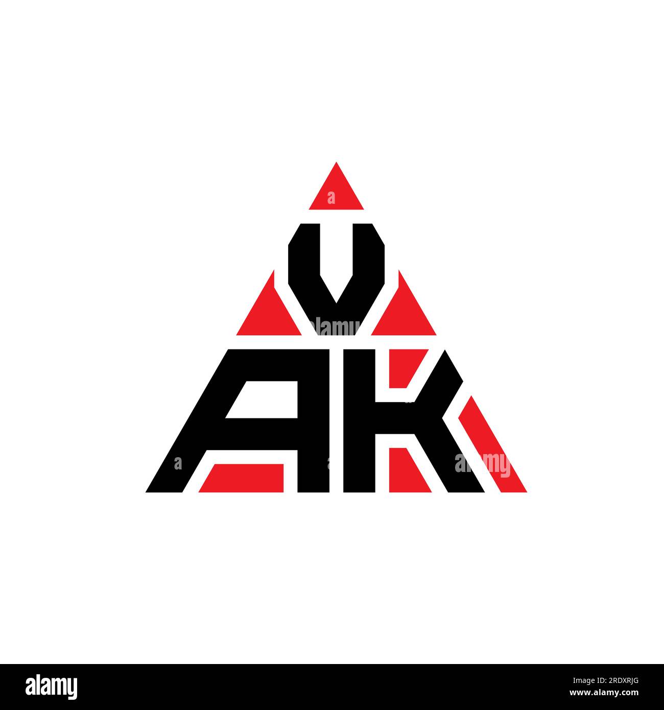 VAK triangle letter logo design with triangle shape. VAK triangle logo ...