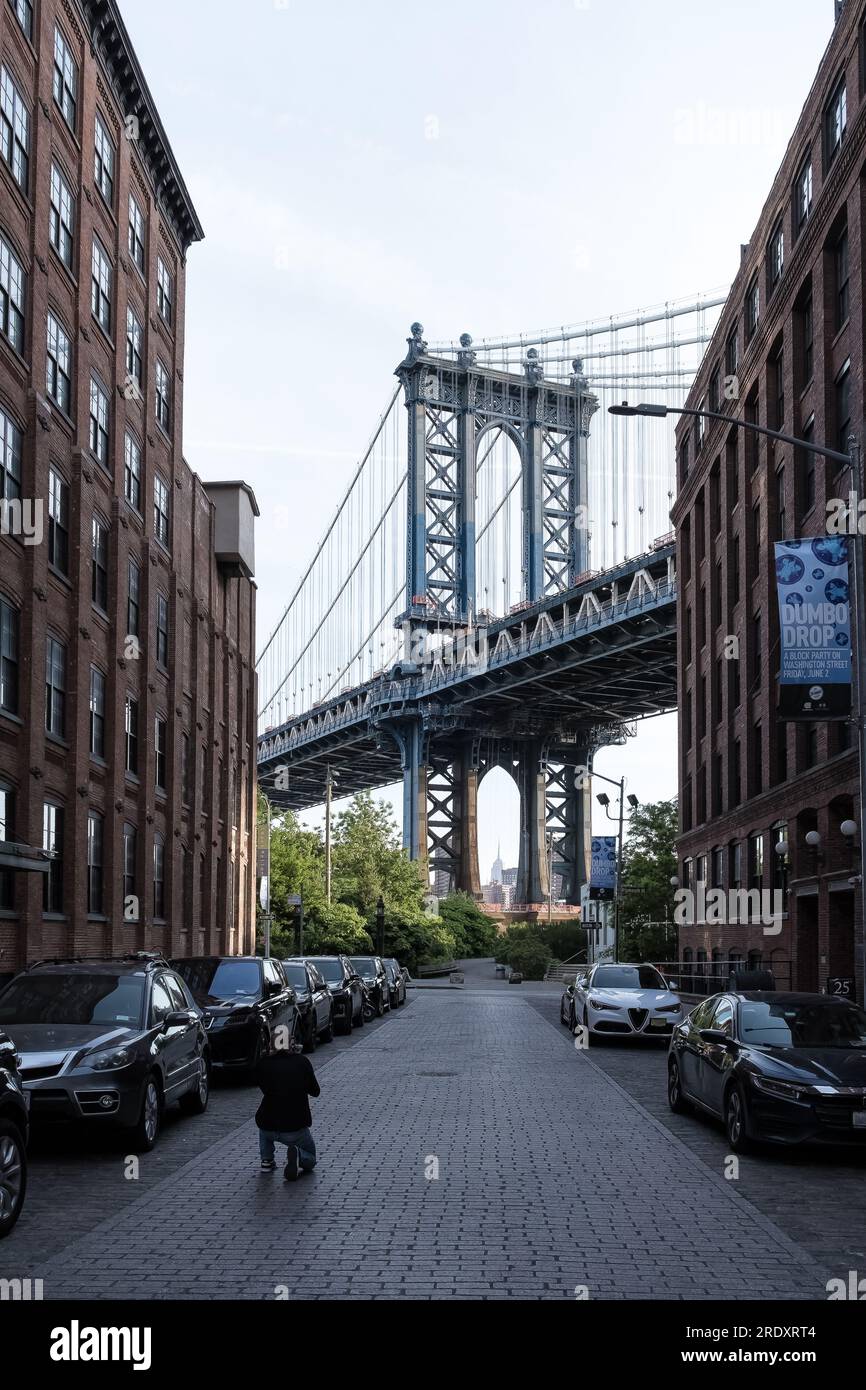 Architectural detail of Dumbo, a neighborhood in the New York City ...