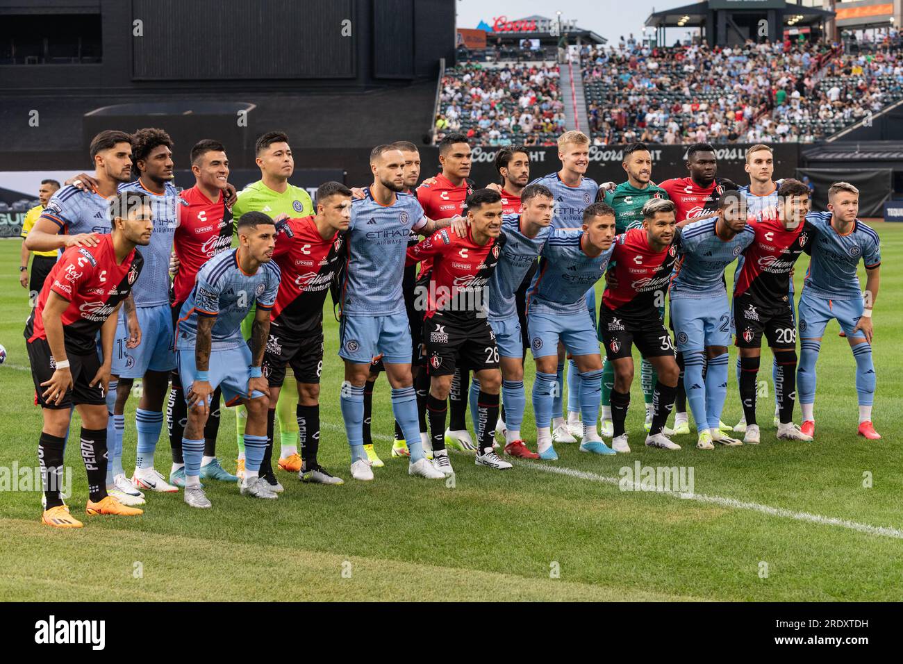 Starting 11 of both teams NYCFC and Atlas pose before Leagues Cup 2023 ...