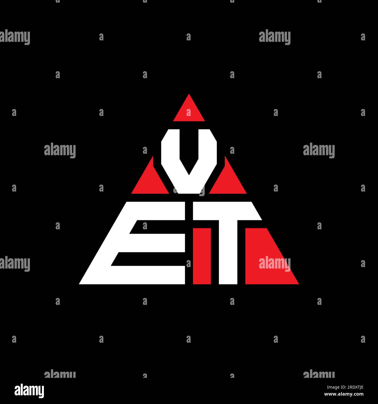 VET triangle letter logo design with triangle shape. VET triangle logo ...