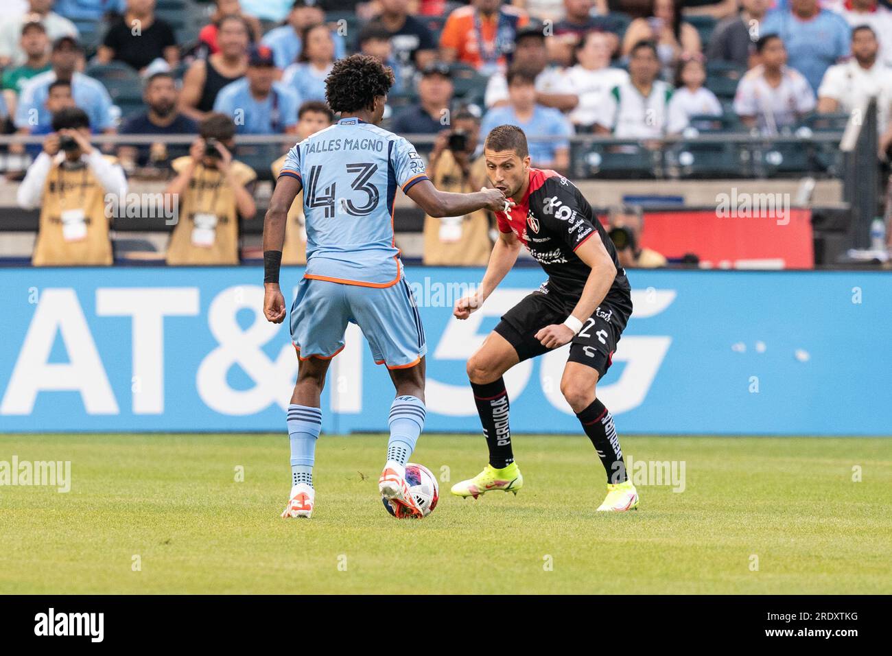 Talles Bacelar Magno (43) of NYCFC controls ball during Leagues Cup ...