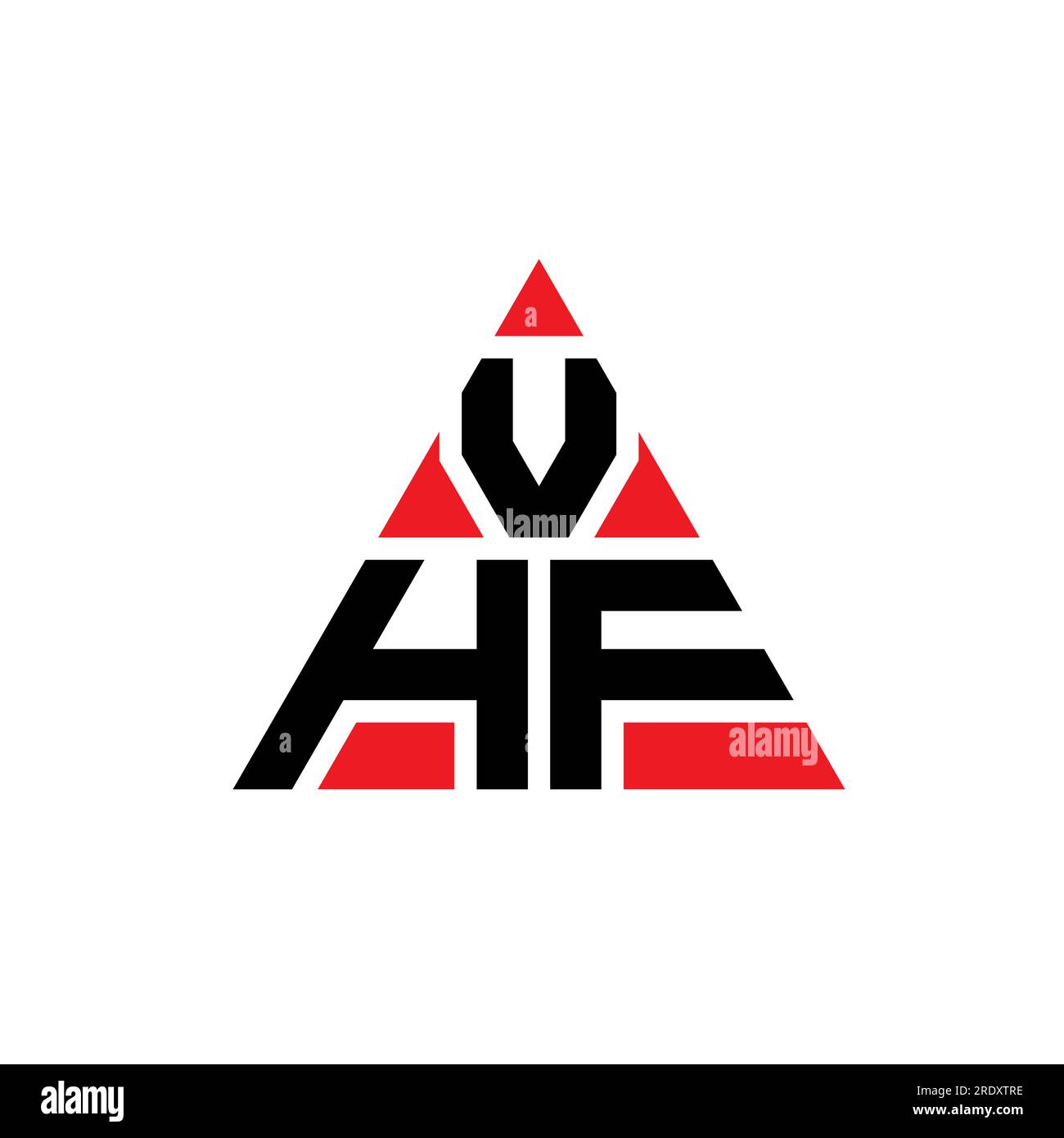 VHF triangle letter logo design with triangle shape. VHF triangle logo ...