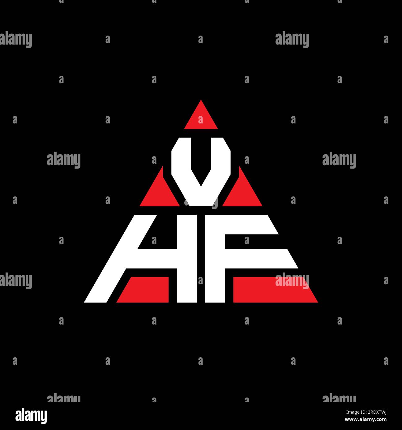 VHF triangle letter logo design with triangle shape. VHF triangle logo design monogram. VHF ...
