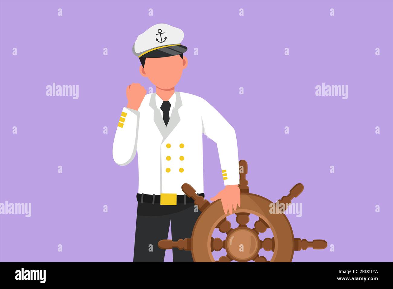 Character flat drawing bravery sailor man with celebrate gesture ready ...