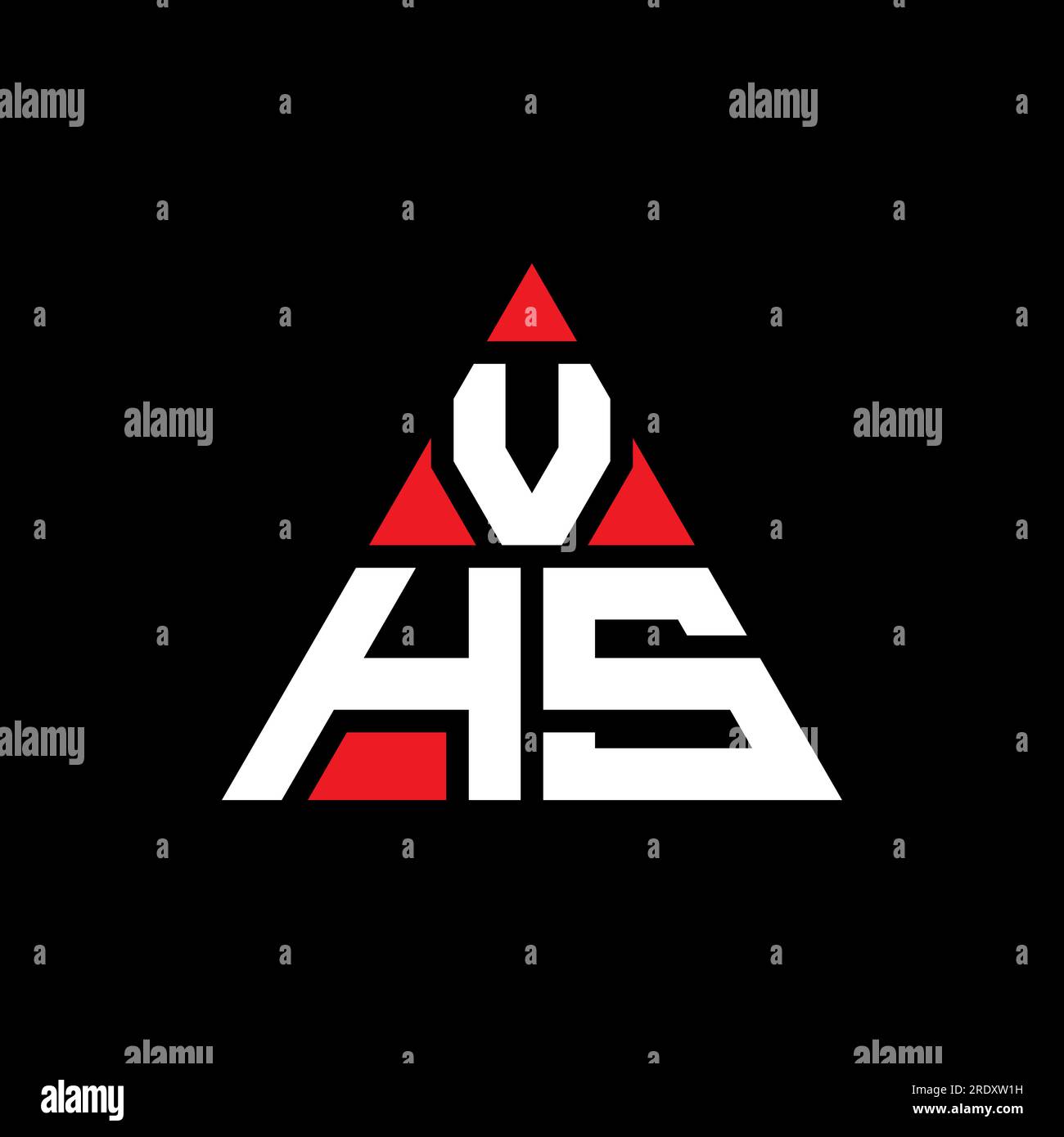 VHS triangle letter logo design with triangle shape. VHS triangle logo design monogram. VHS ...