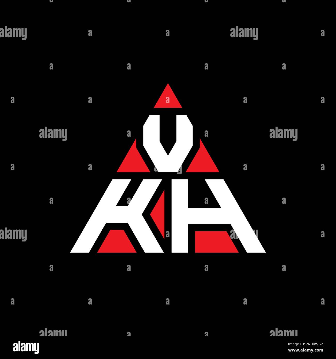 VKH triangle letter logo design with triangle shape. VKH triangle logo ...
