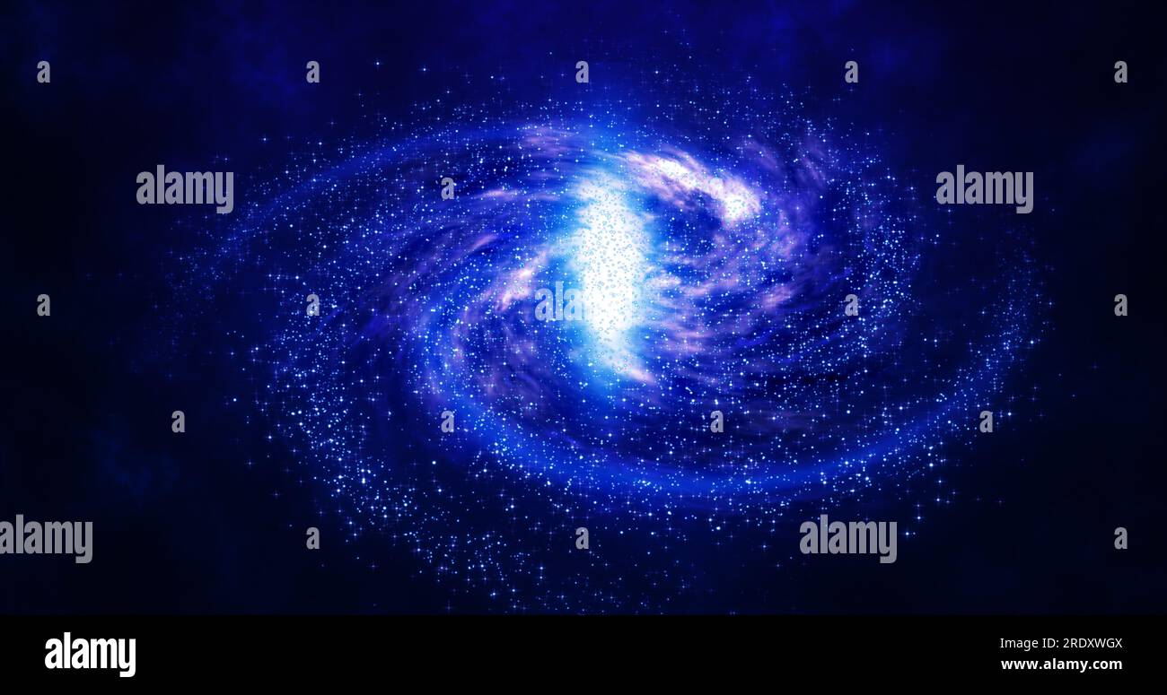 Abstract space blue galaxy with stars and constellations futuristic ...