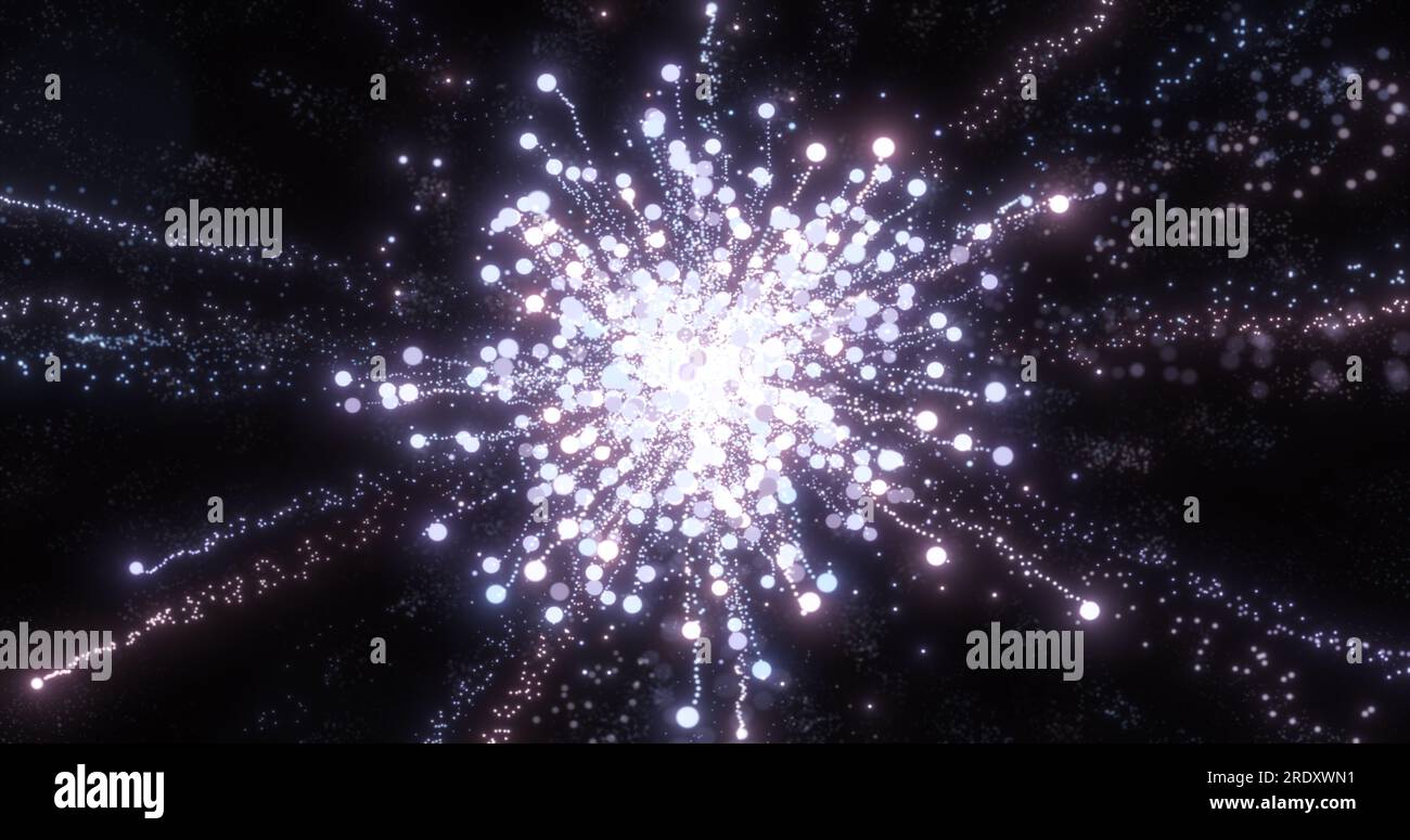 Abstract energy fireworks particle salute magical bright glowing ...
