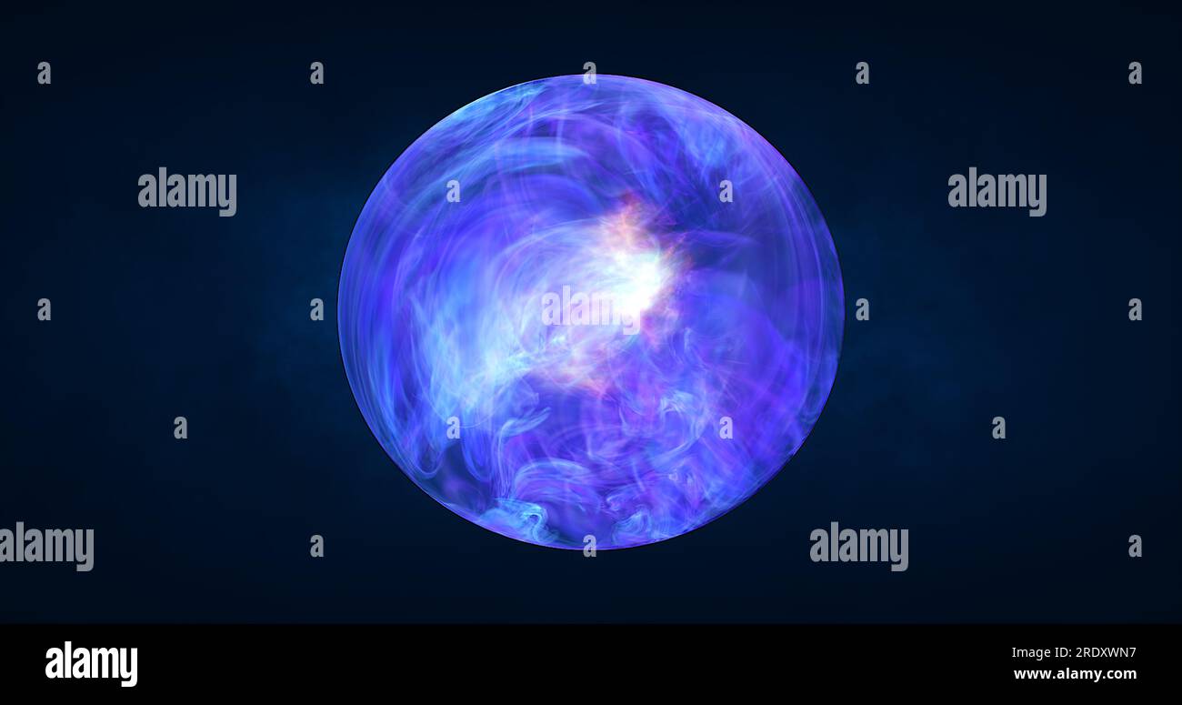 Abstract ball sphere planet iridescent energy transparent glass magic ...