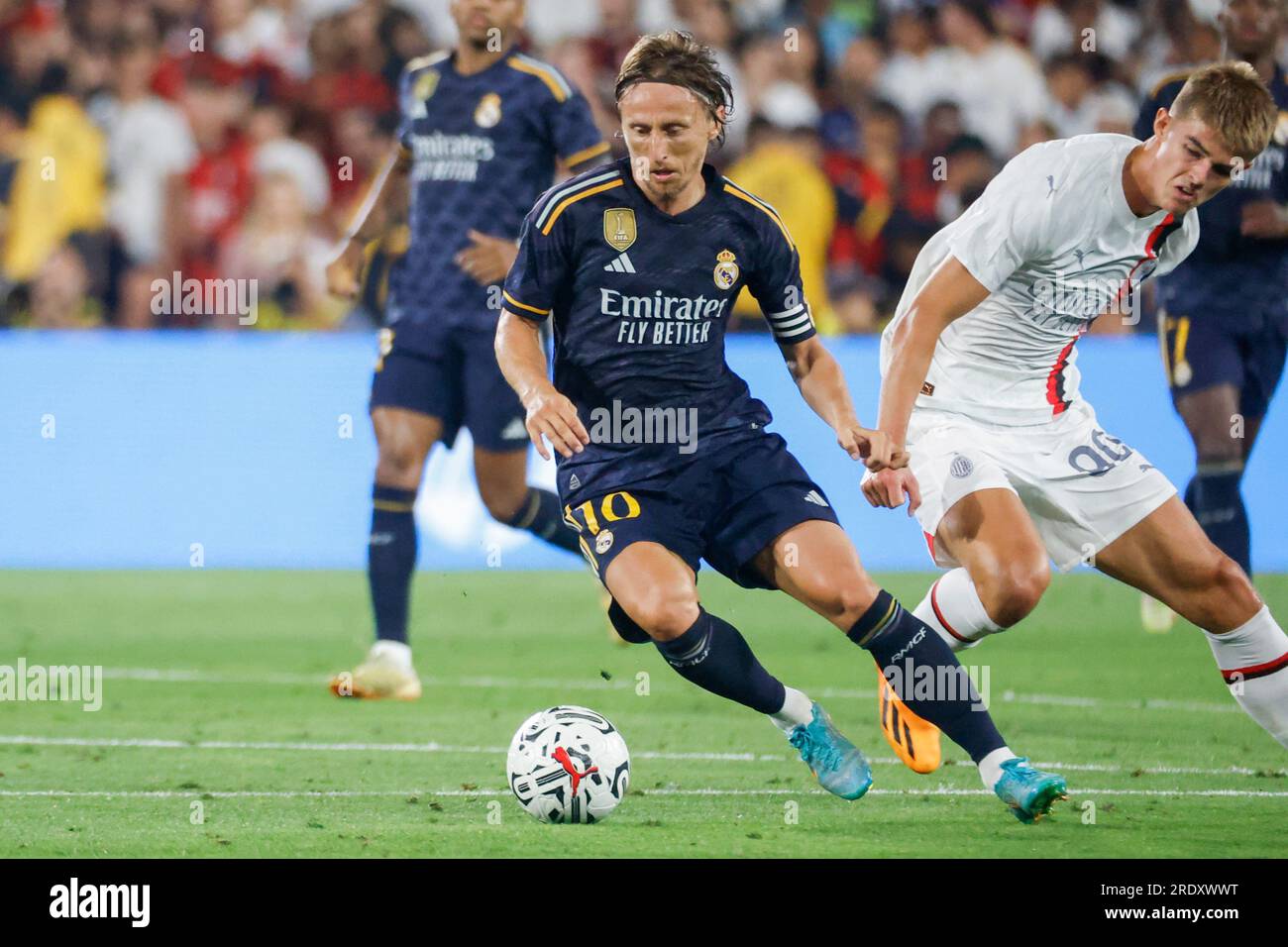 Los Angeles, California, USA. 23rd July, 2023. Real Madrid midfielder Luka Modric (L) in actions ...