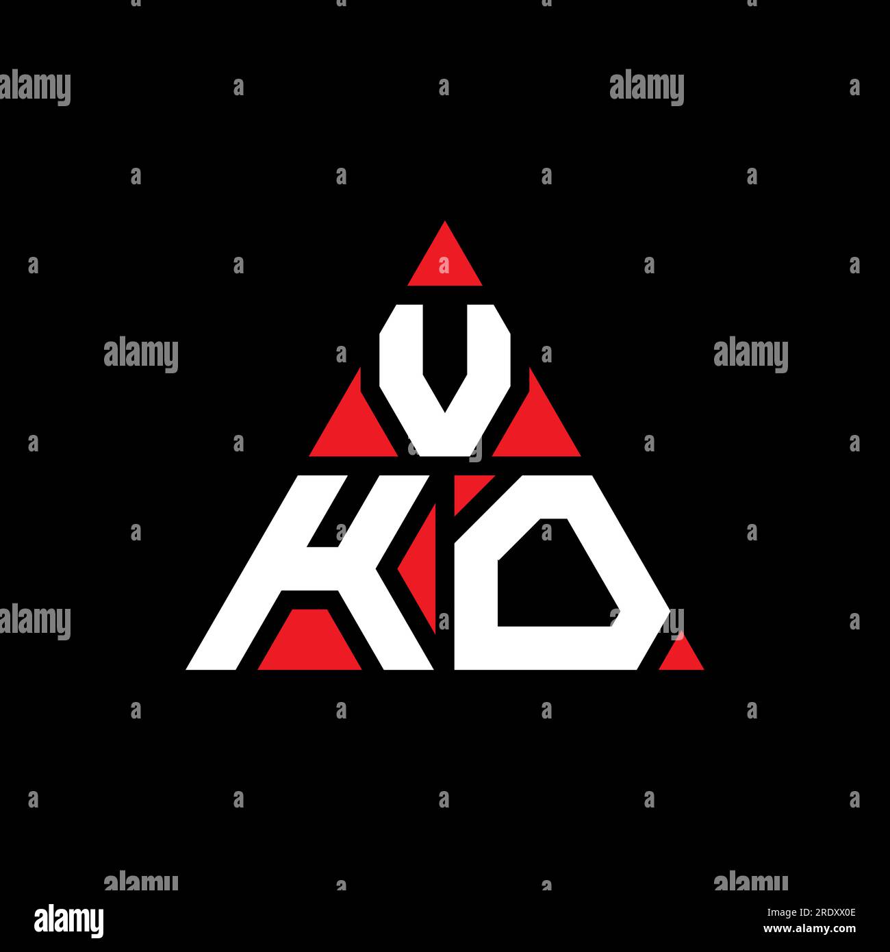 VKO triangle letter logo design with triangle shape. VKO triangle logo ...