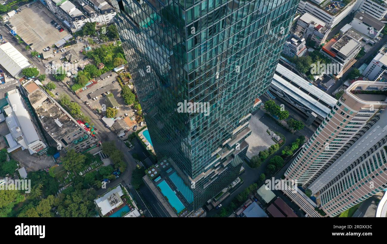 Close Up half of King power Mahanakhon with futuristic design Stock ...