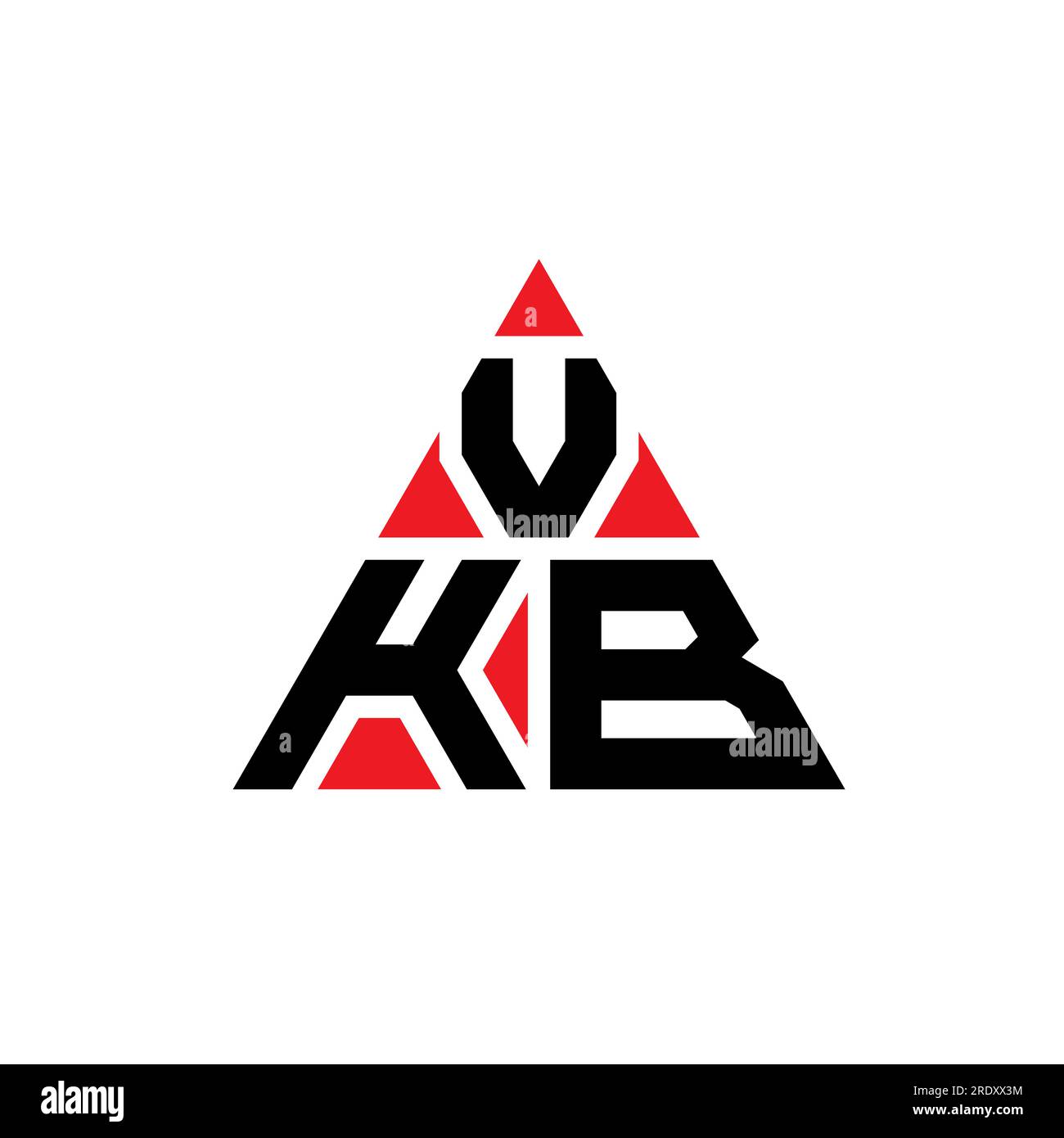 VKB triangle letter logo design with triangle shape. VKB triangle logo ...