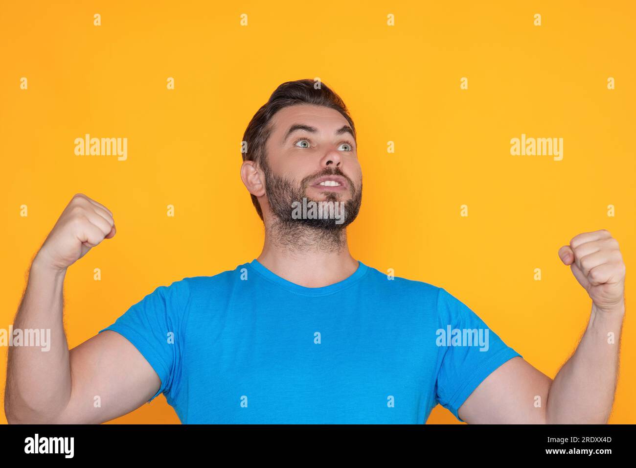 Emotional of excited man. Human reaction and emotions. Close up of ...