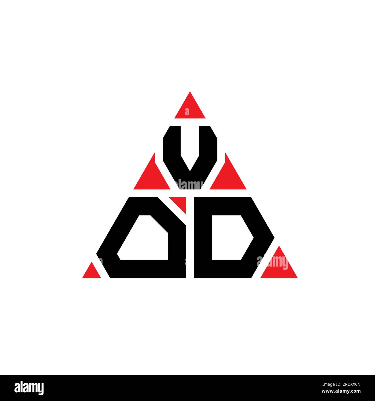 VOD triangle letter logo design with triangle shape. VOD triangle logo ...