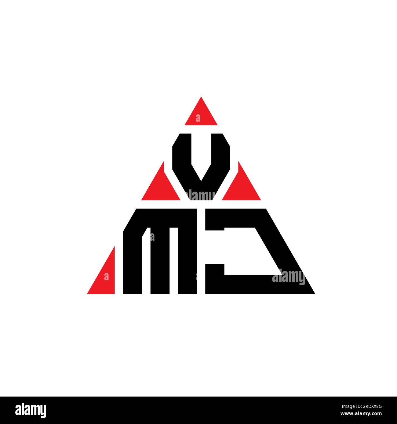 VMJ triangle letter logo design with triangle shape. VMJ triangle logo ...
