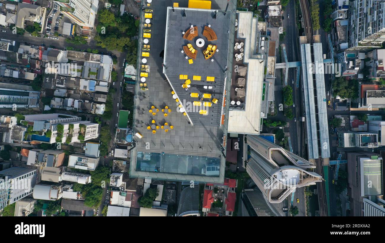 View from above of the rooftop in highest building in Bangkok Stock ...