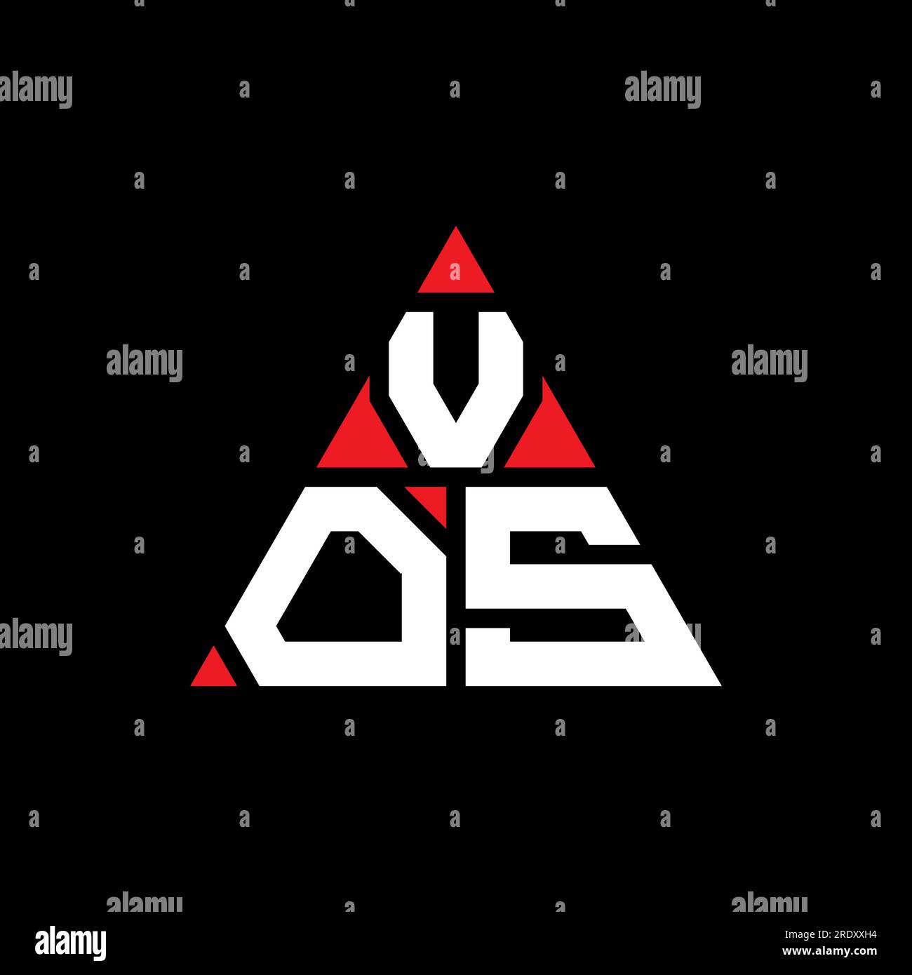 VOS triangle letter logo design with triangle shape. VOS triangle logo ...