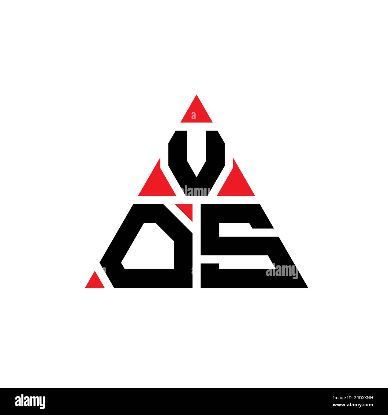 VOS triangle letter logo design with triangle shape. VOS triangle logo ...