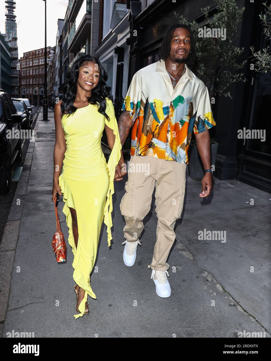 London, UK. 19th July, 2023. Tanya Manhenga and Shaq Muhammad seen ...