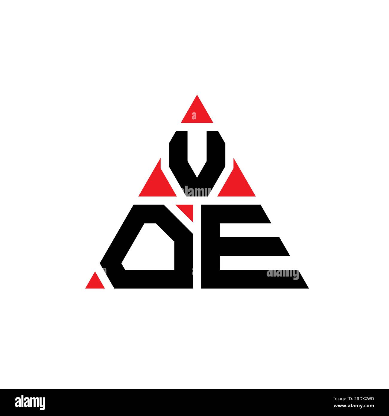 VOE triangle letter logo design with triangle shape. VOE triangle logo ...