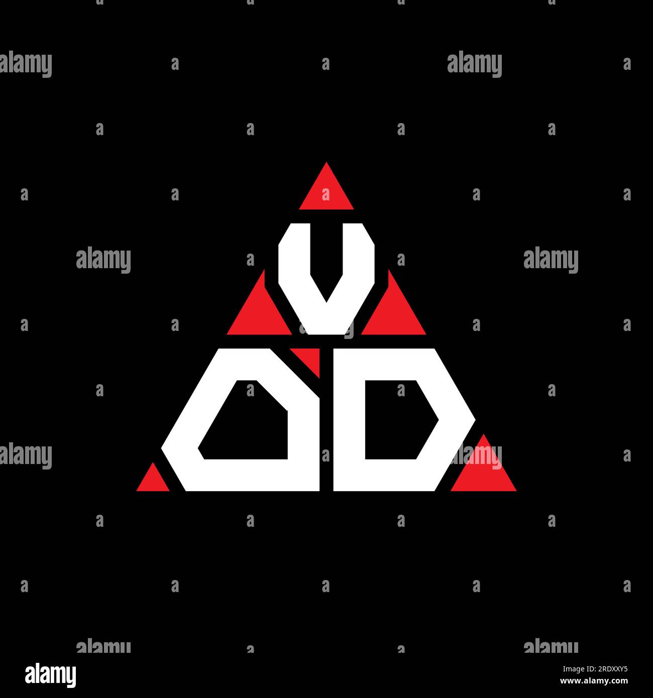 VOD triangle letter logo design with triangle shape. VOD triangle logo ...