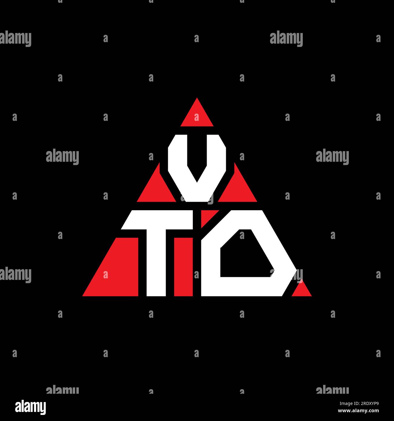 VTO triangle letter logo design with triangle shape. VTO triangle logo ...