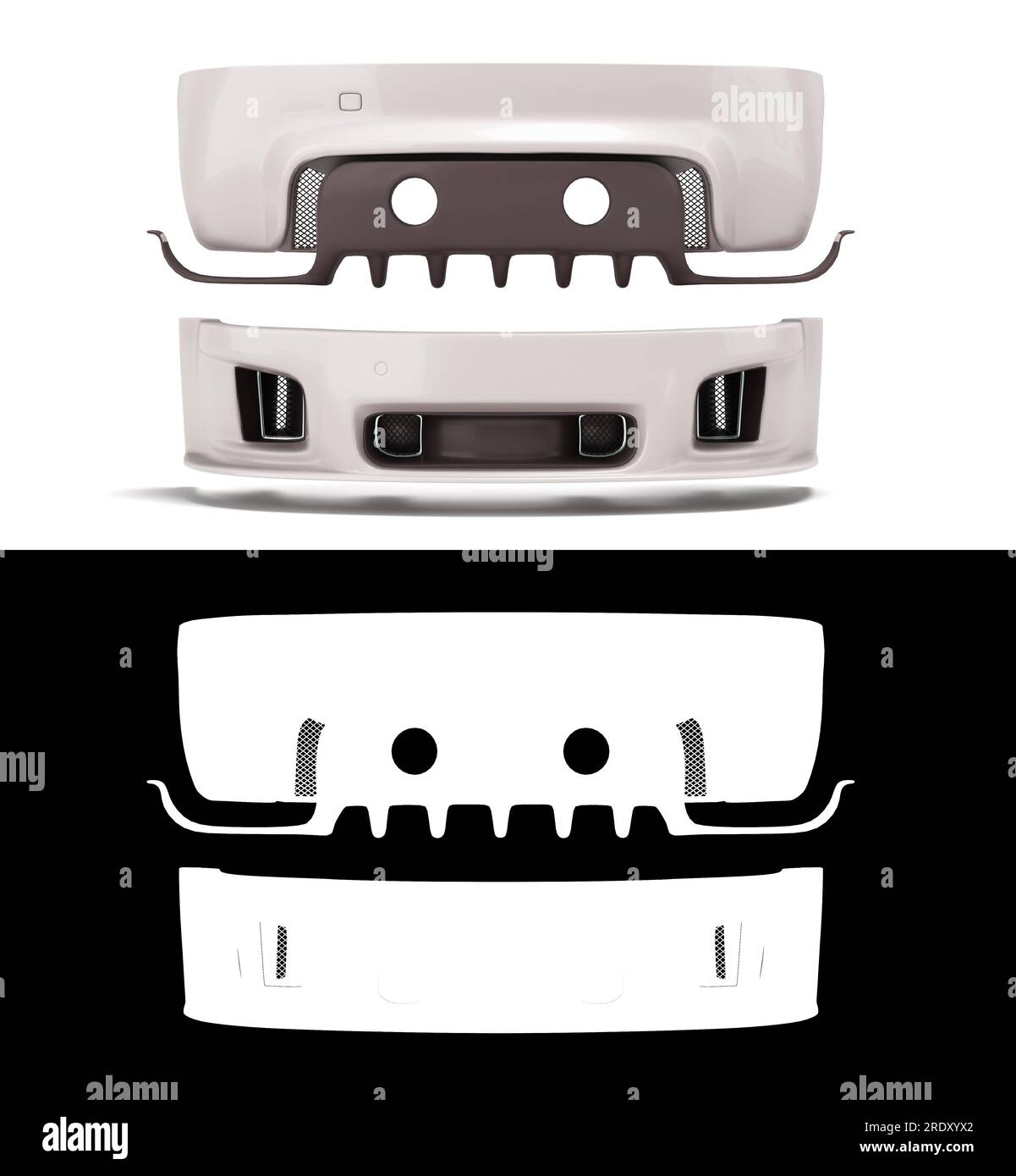 Sport car custom upgrade kit set of details for body bumpers front view ...