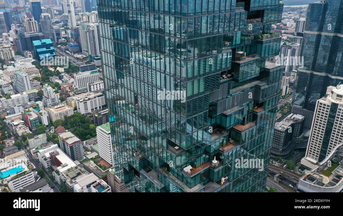 Close Up half of King power Mahanakhon with futuristic design Stock ...