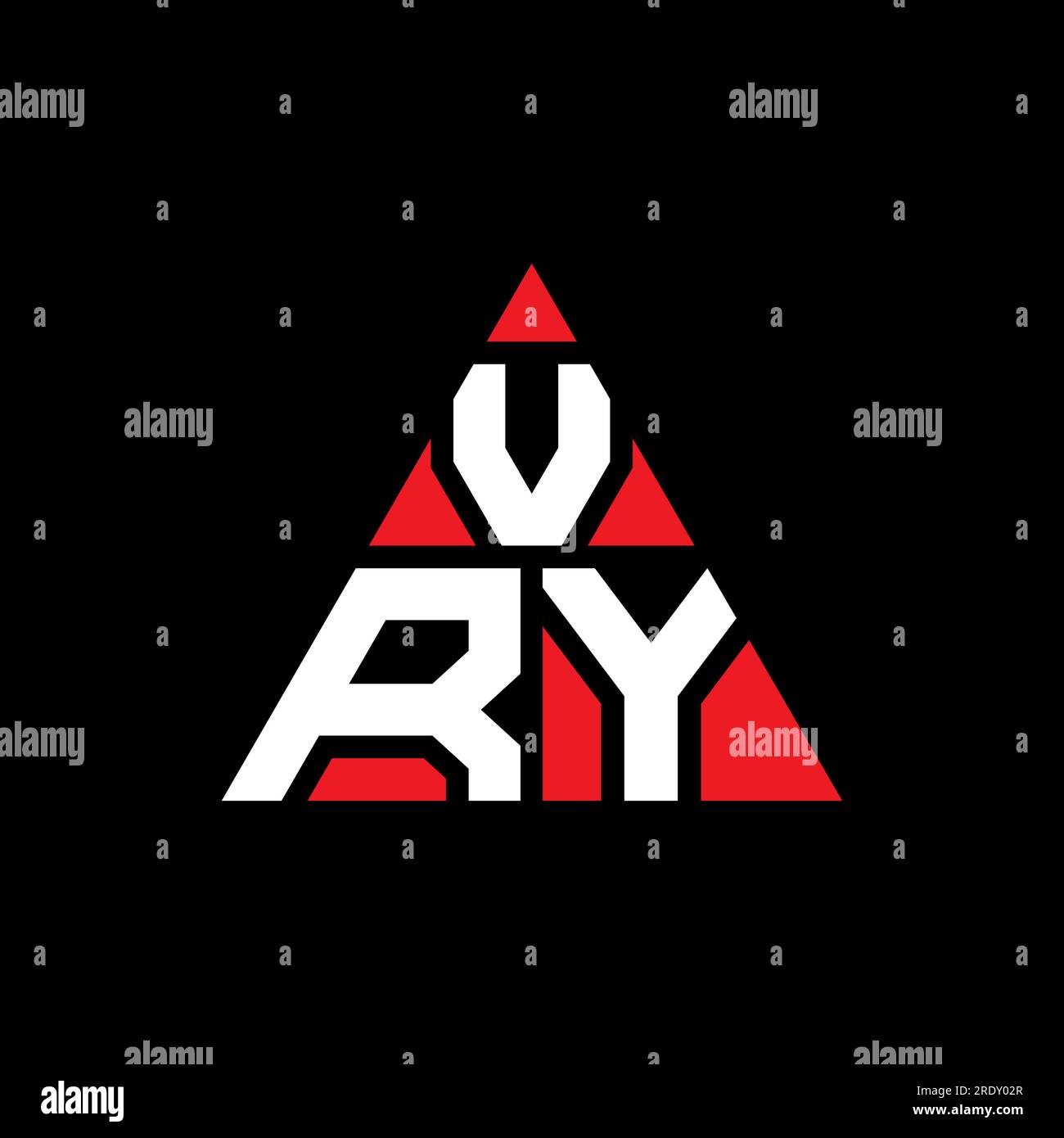 VRY triangle letter logo design with triangle shape. VRY triangle logo ...