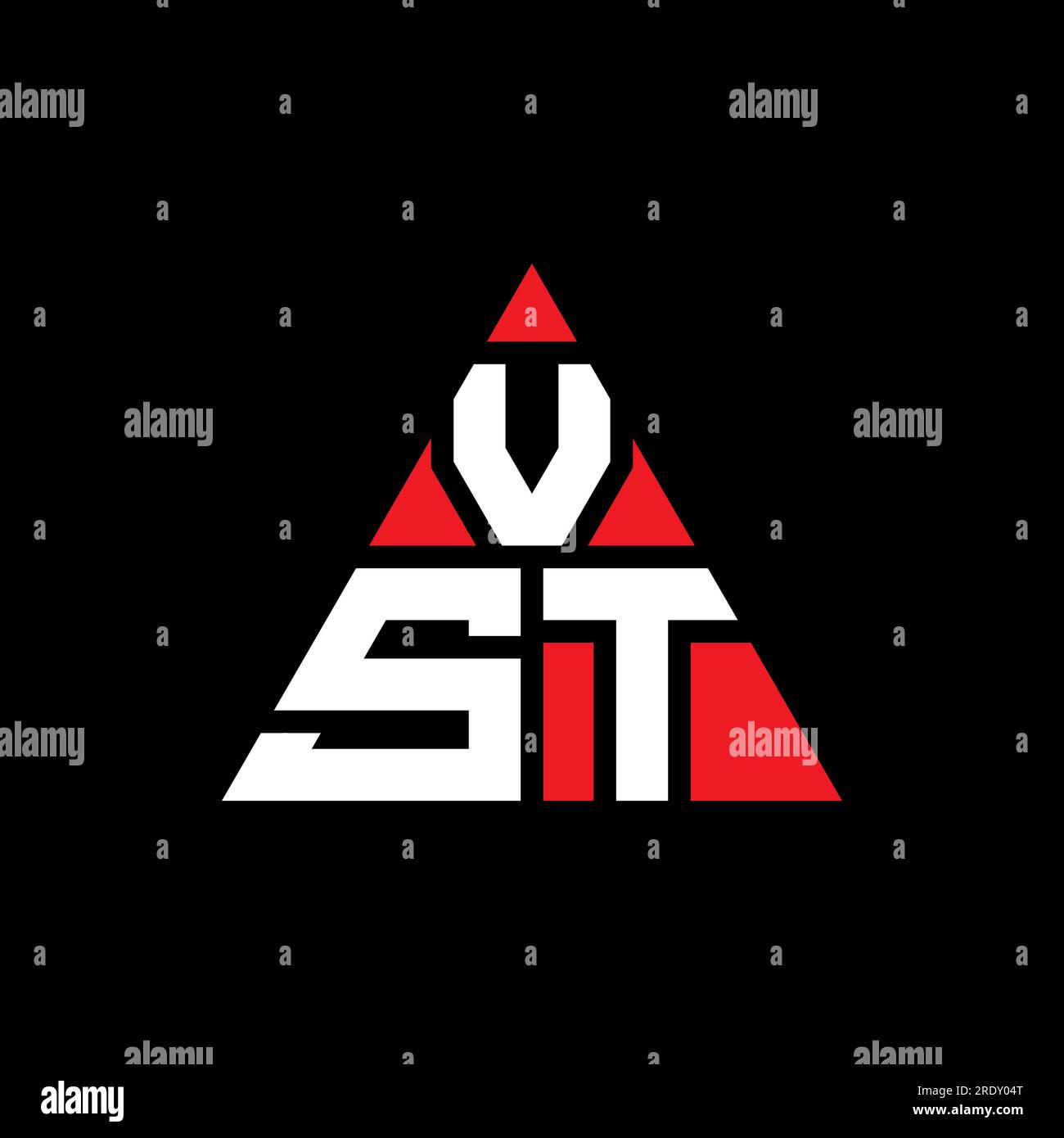 VST triangle letter logo design with triangle shape. VST triangle logo ...