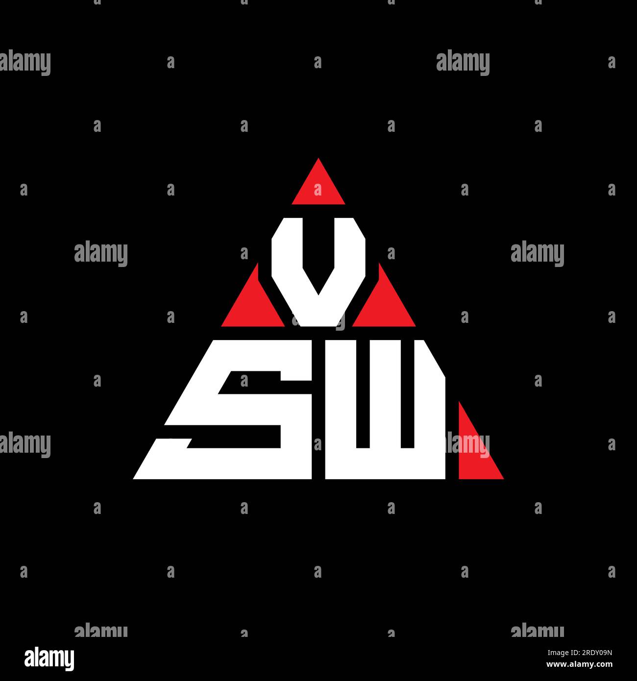 VSW triangle letter logo design with triangle shape. VSW triangle logo ...