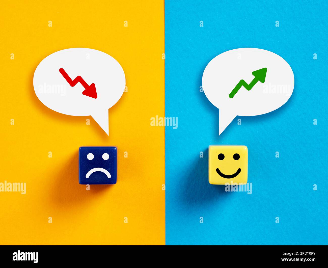 Profit versus loss in financial investments. Bad versus good management ...