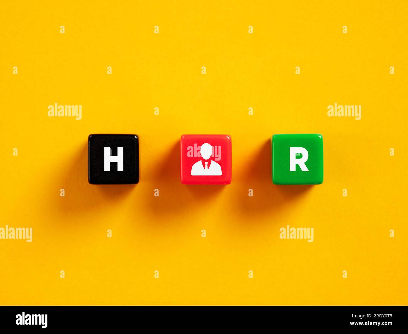 Human resources management concept. The acronym HR on colorful cubes ...