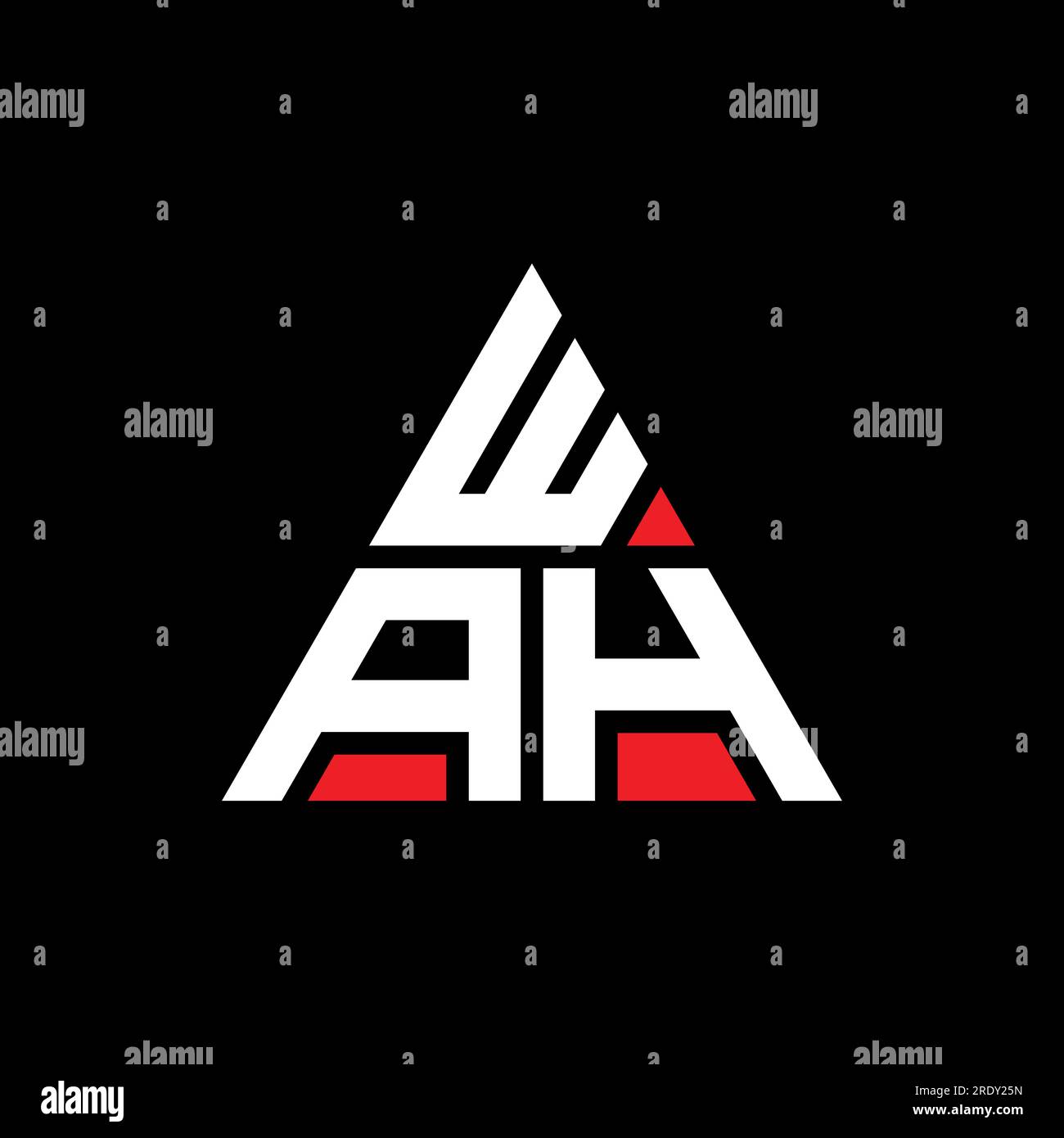 WAH triangle letter logo design with triangle shape. WAH triangle logo ...