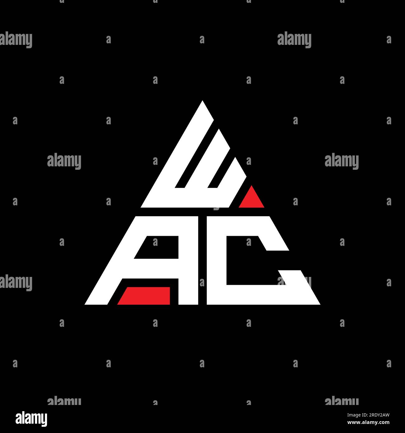 WAC triangle letter logo design with triangle shape. WAC triangle logo ...
