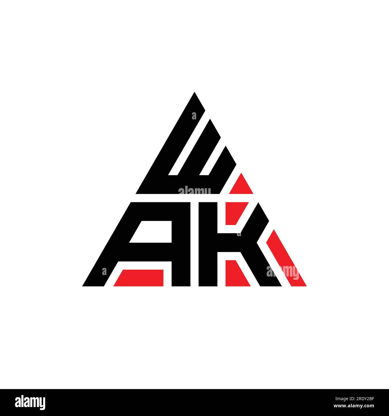 WAK triangle letter logo design with triangle shape. WAK triangle logo ...
