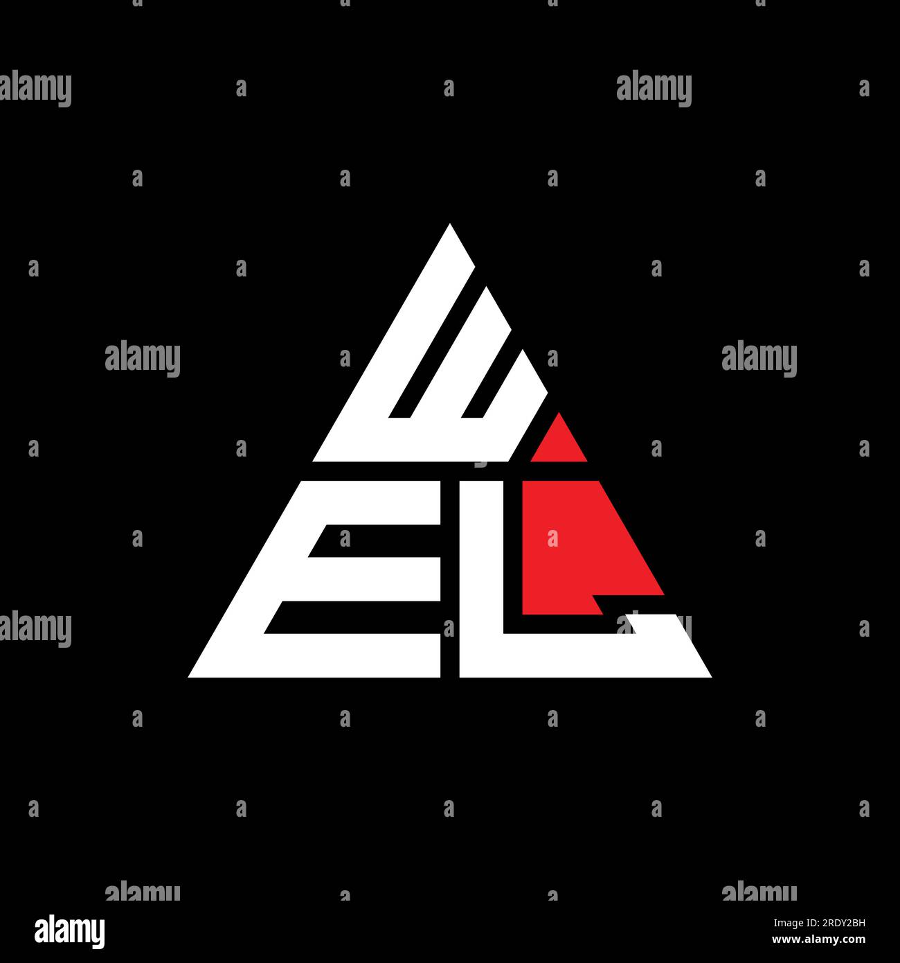 WEL triangle letter logo design with triangle shape. WEL triangle logo ...