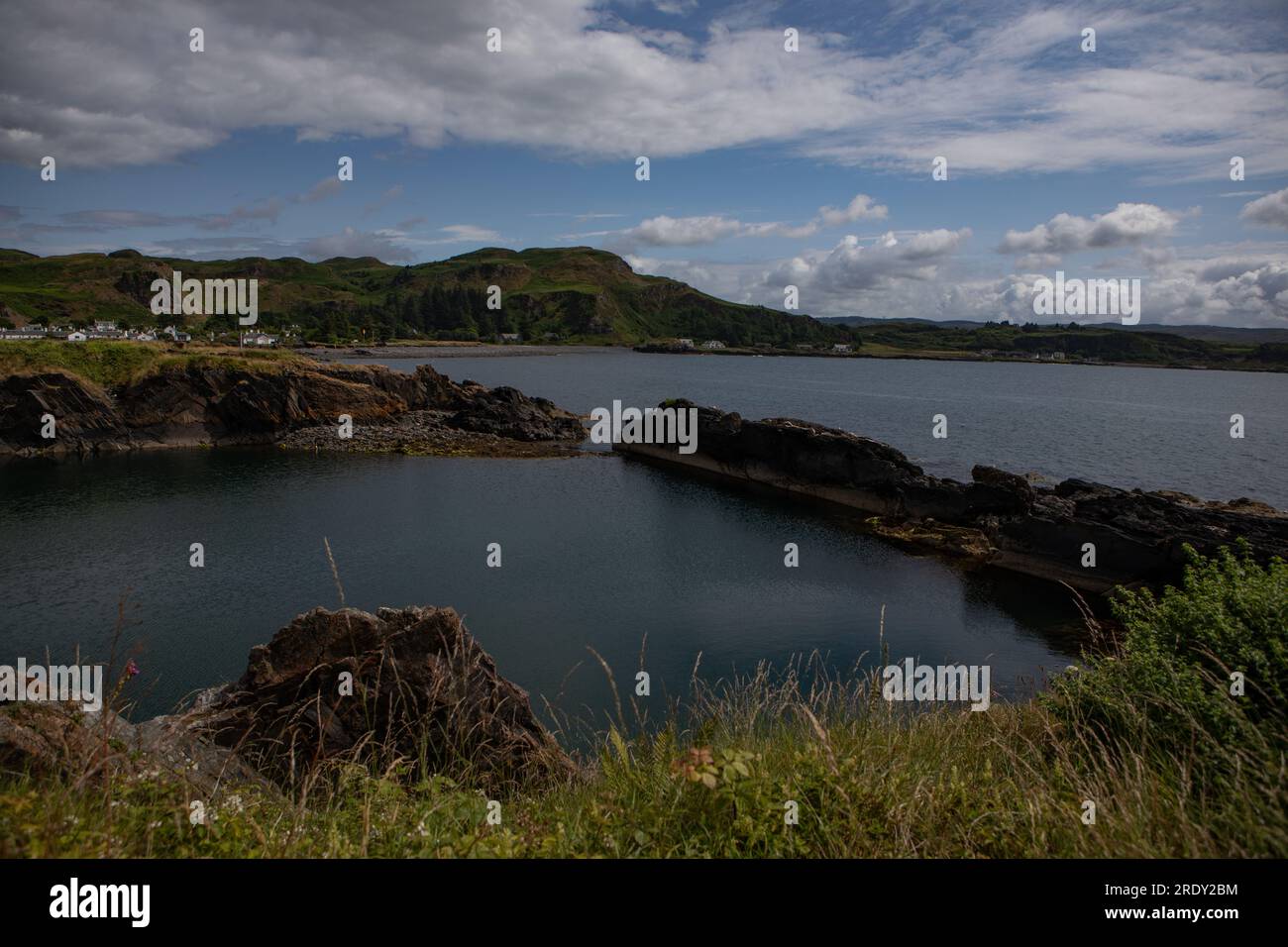 Flooded and disused slate quarry, Easdale Island, off Seil Island ...