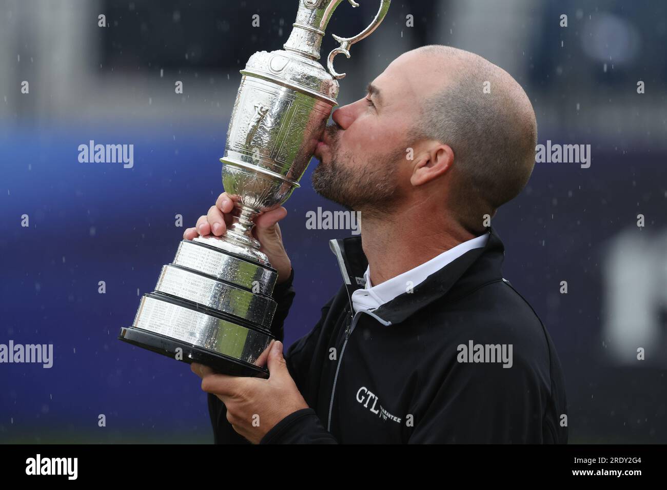 United States' Brian Harman poses with the Claret Jug trophy after ...