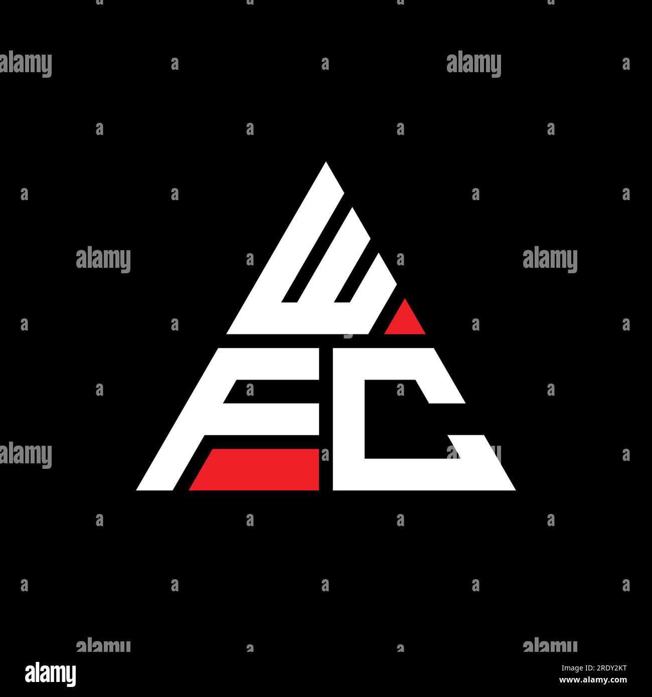 WFC triangle letter logo design with triangle shape. WFC triangle logo ...