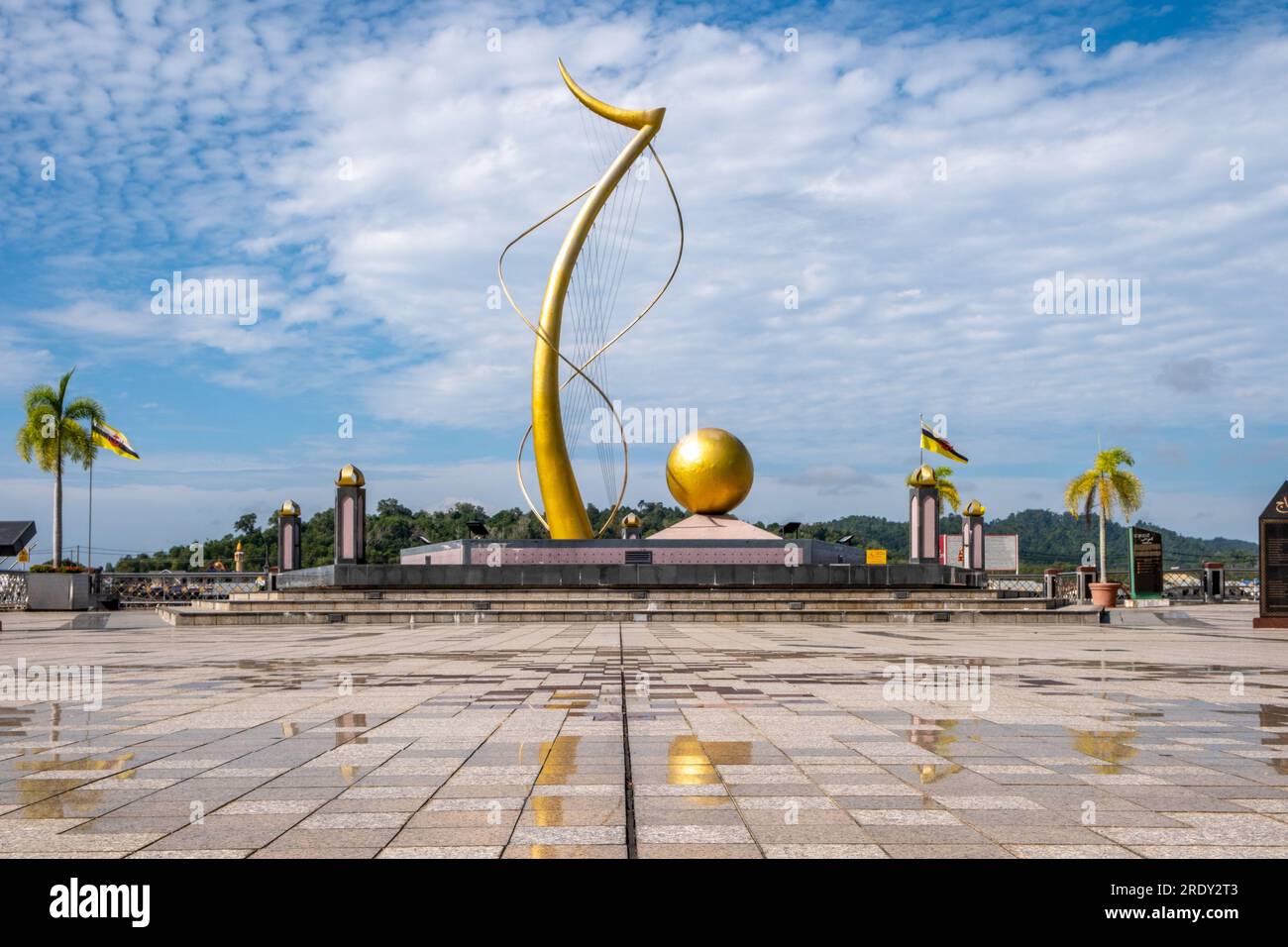 Golden sculpture in a public square in Bandar Seri Begawan, Brunei ...