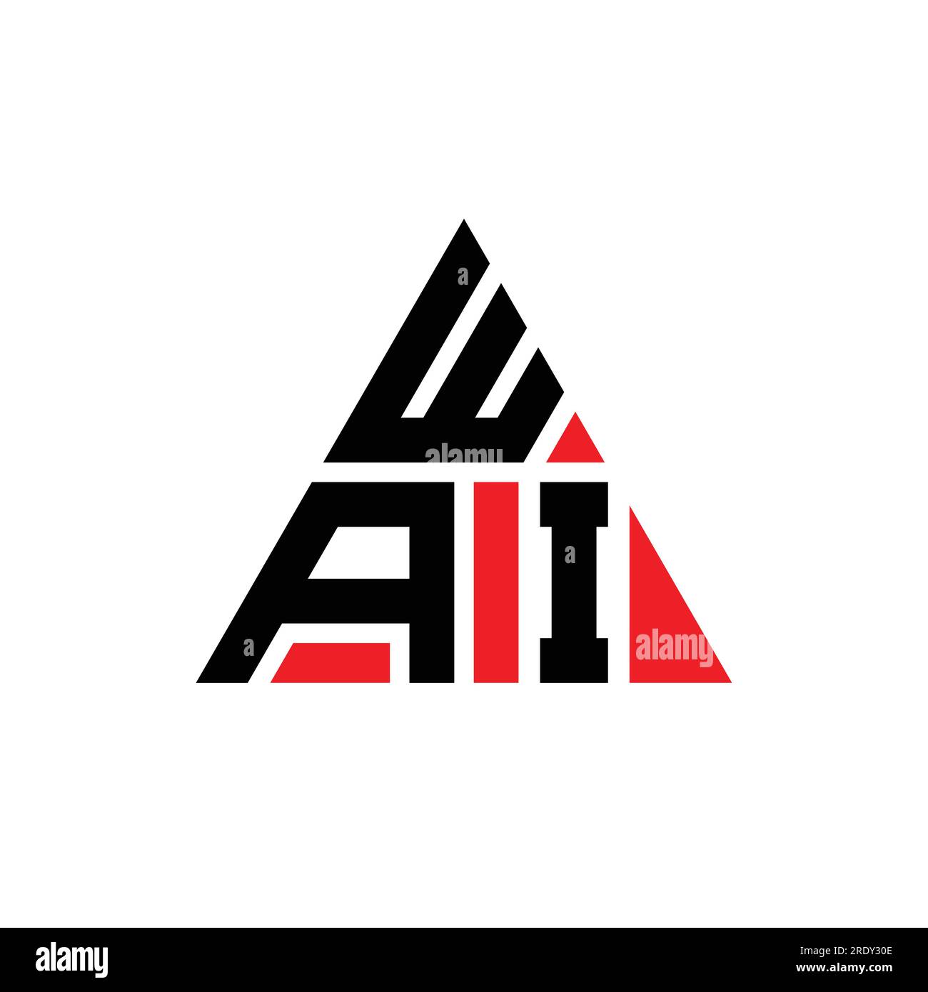 WAI triangle letter logo design with triangle shape. WAI triangle logo ...