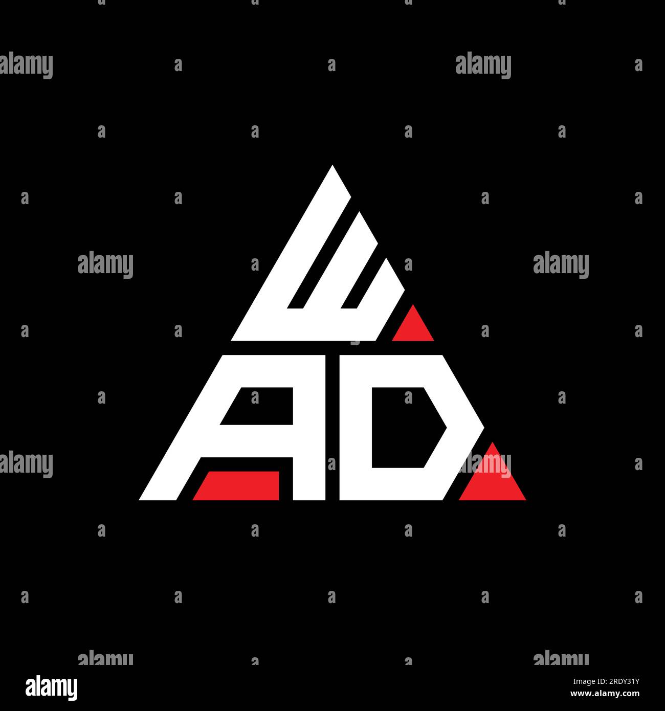 WAD triangle letter logo design with triangle shape. WAD triangle logo ...