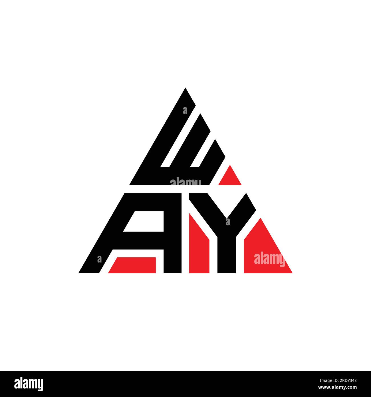 WAY triangle letter logo design with triangle shape. WAY triangle logo ...