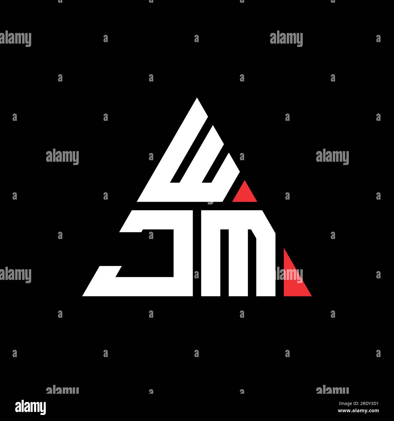 WJM triangle letter logo design with triangle shape. WJM triangle logo ...